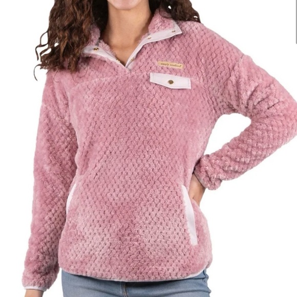 Simply Southern | Jackets & Coats | Simply Southern Sherpa Pink ...